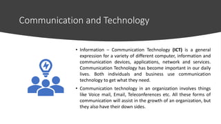 Advantages and disadvantages of technology in business communication | PPT