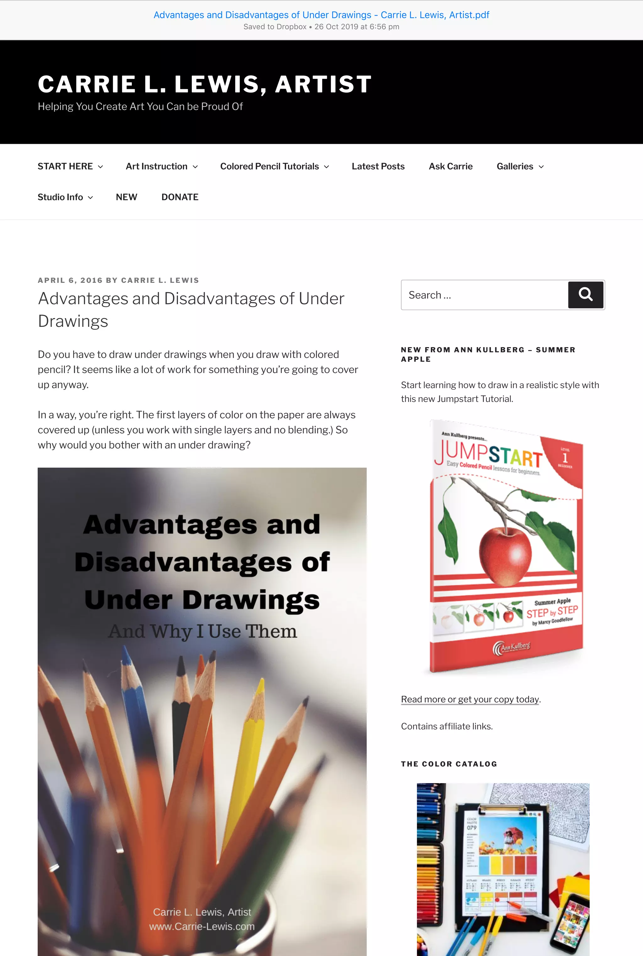 Advantages and disadvantages of under drawings carrie l. lewis, artist | PDF | Drawing and ...