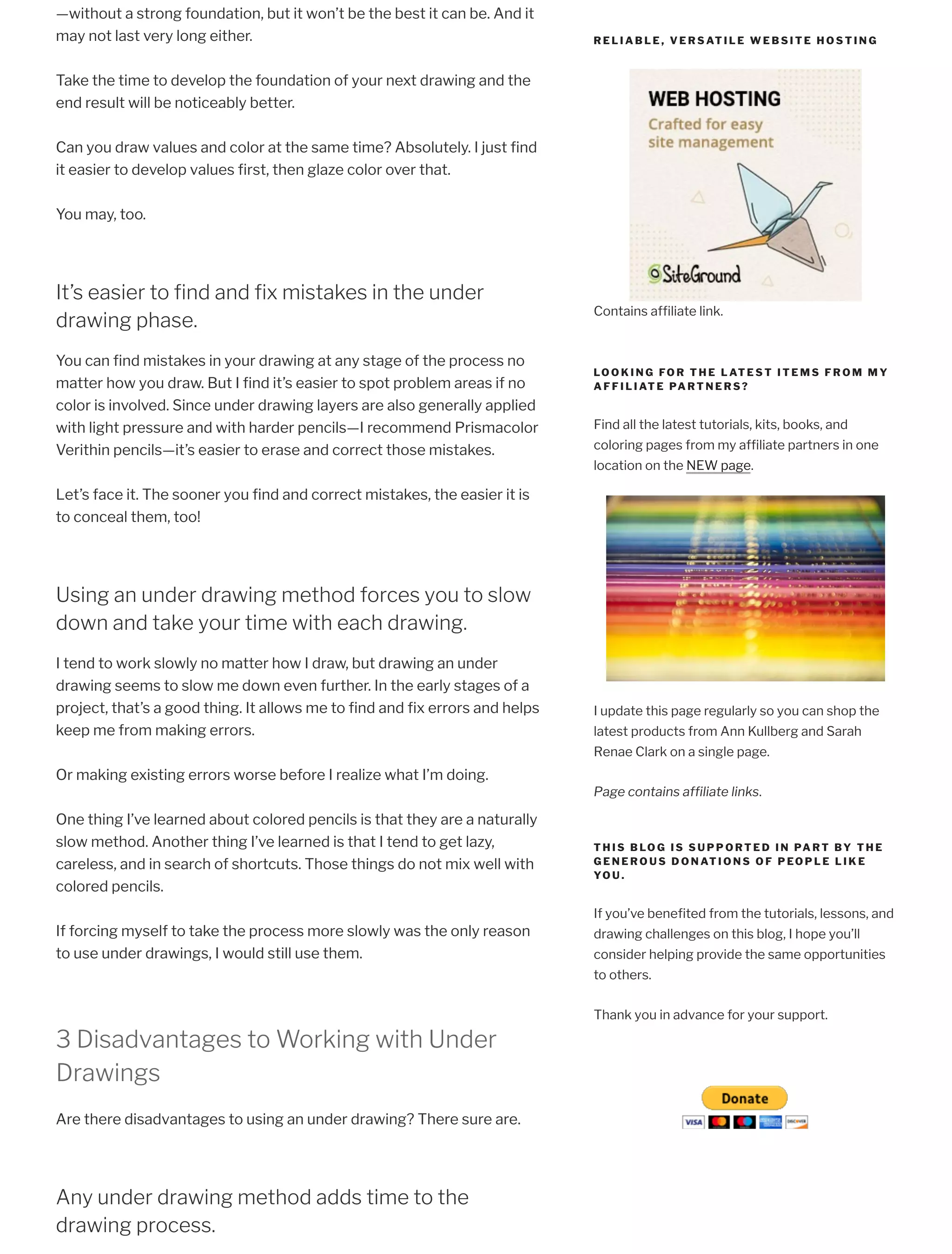 Advantages and disadvantages of under drawings carrie l. lewis, artist ...