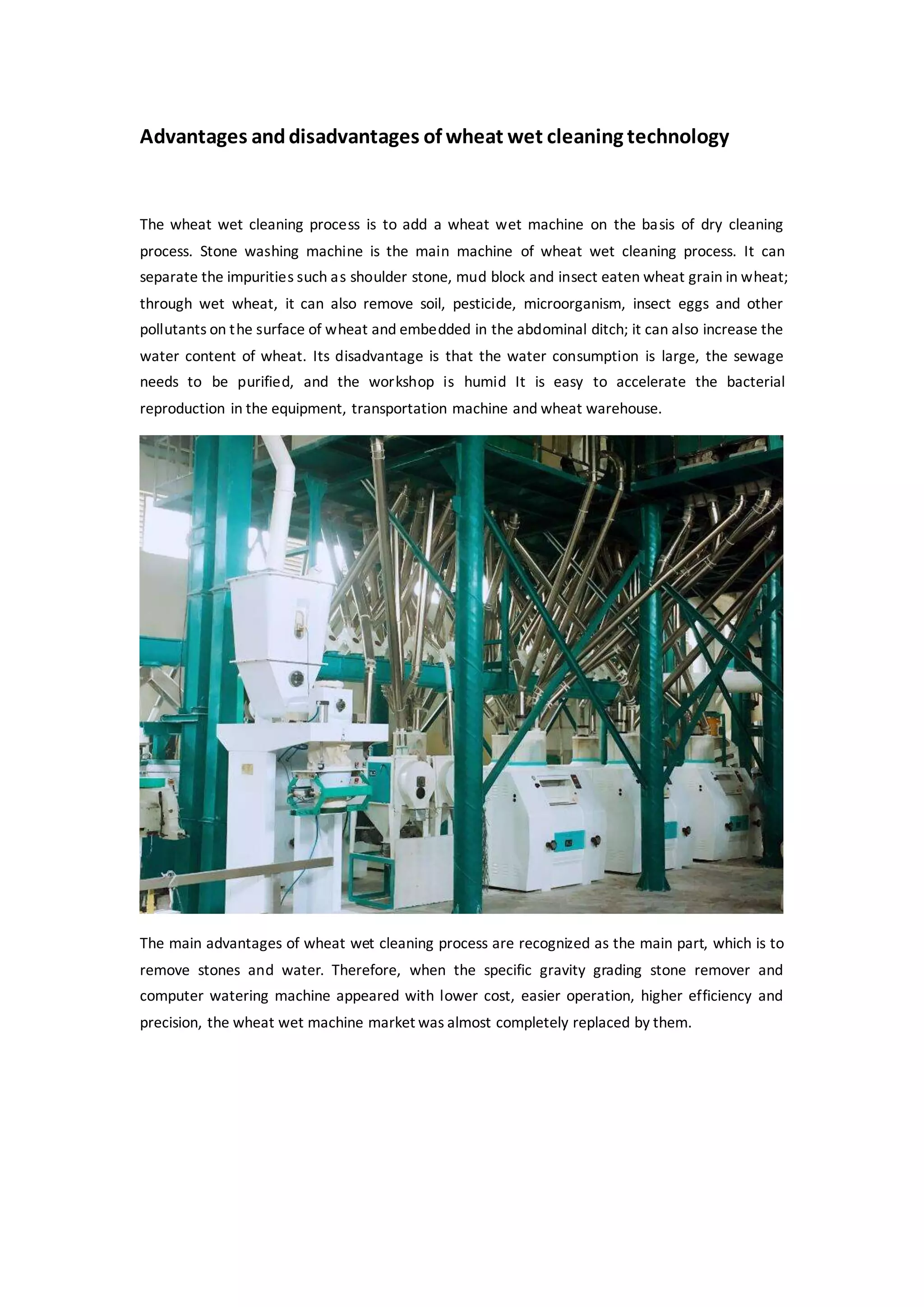 Advantages and disadvantages of wheat wet cleaning | DOCX
