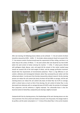 Advantages and disadvantages of wheat wet cleaning | DOCX
