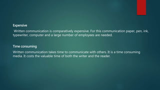 Advantages and disadvantages of written communication | PPTX