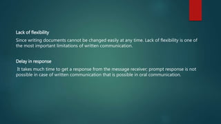 Advantages and disadvantages of written communication | PPTX