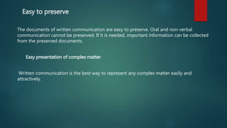 Advantages and disadvantages of written communication | PPTX