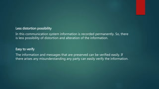 Advantages and disadvantages of written communication | PPTX
