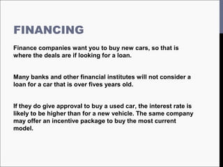 Advantages and disadvantages to buying a pre-owned vehicle | PPT
