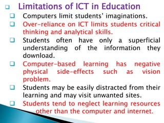 Advantages and limitations of ict | PPTX