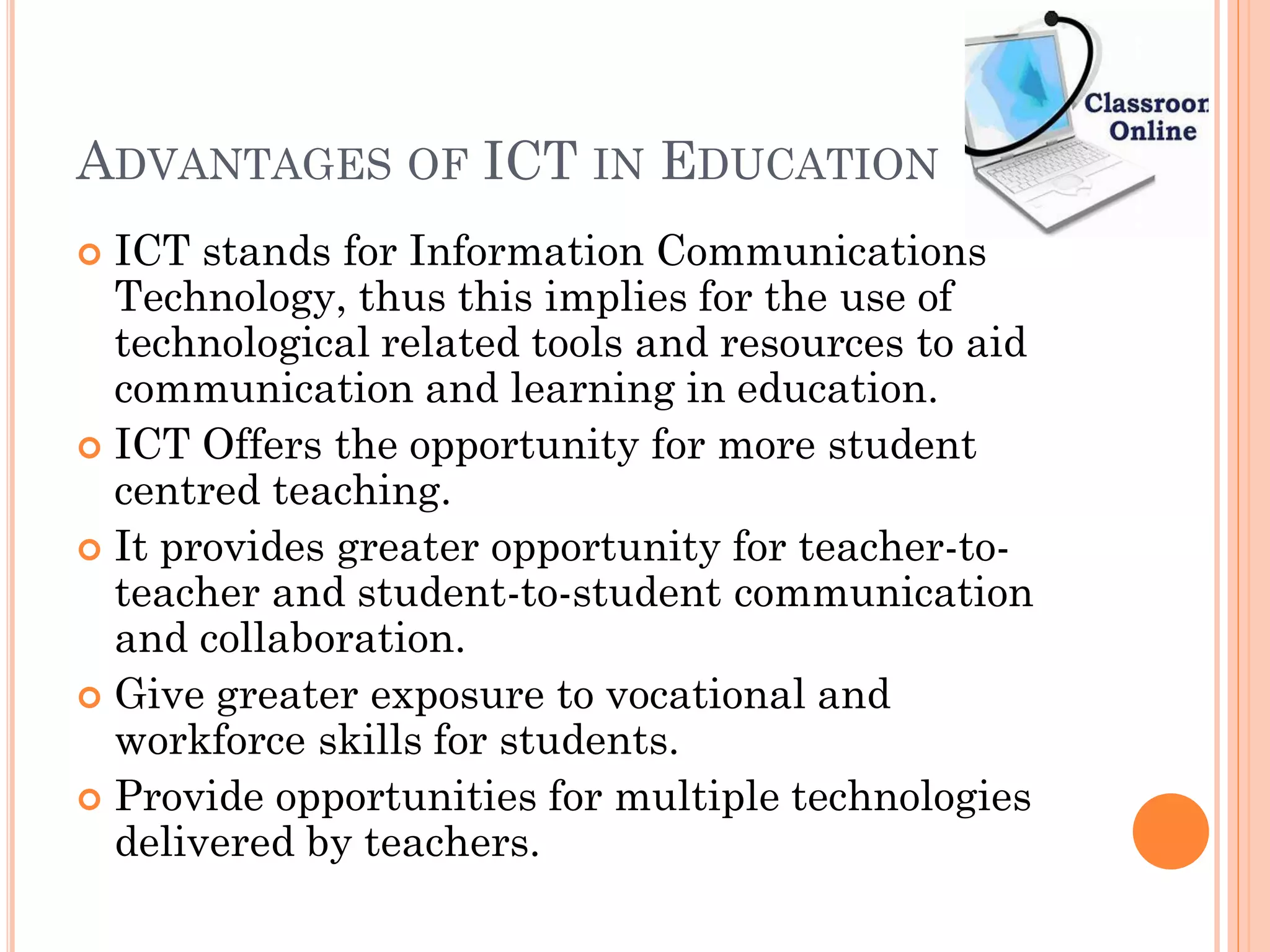 Advantages and limitations of ict in education | PDF