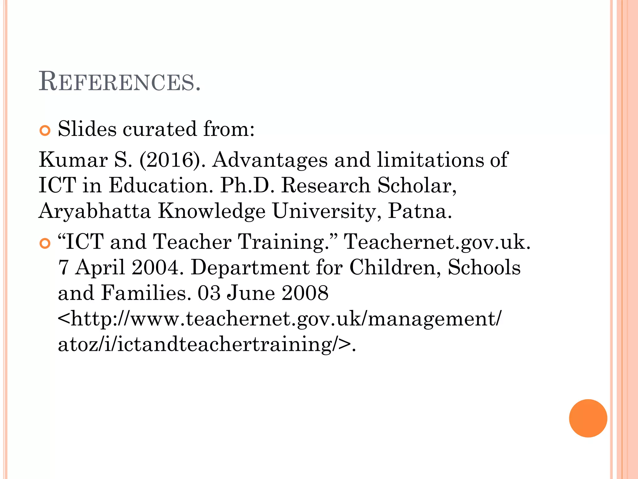 Advantages and limitations of ict in education | PDF