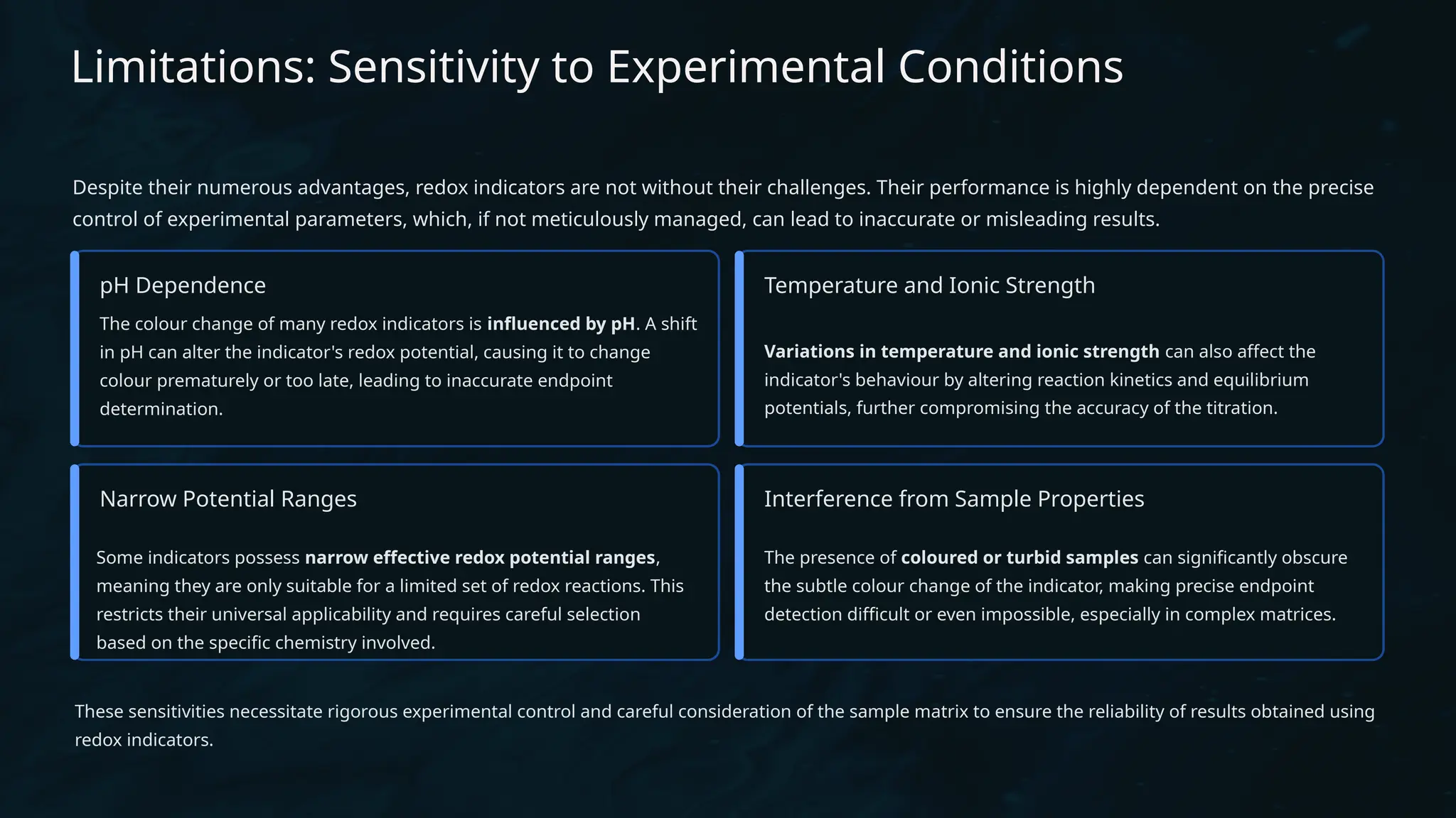 Advantages and Limitations of Using Redox Indicators in Experiments.pptx