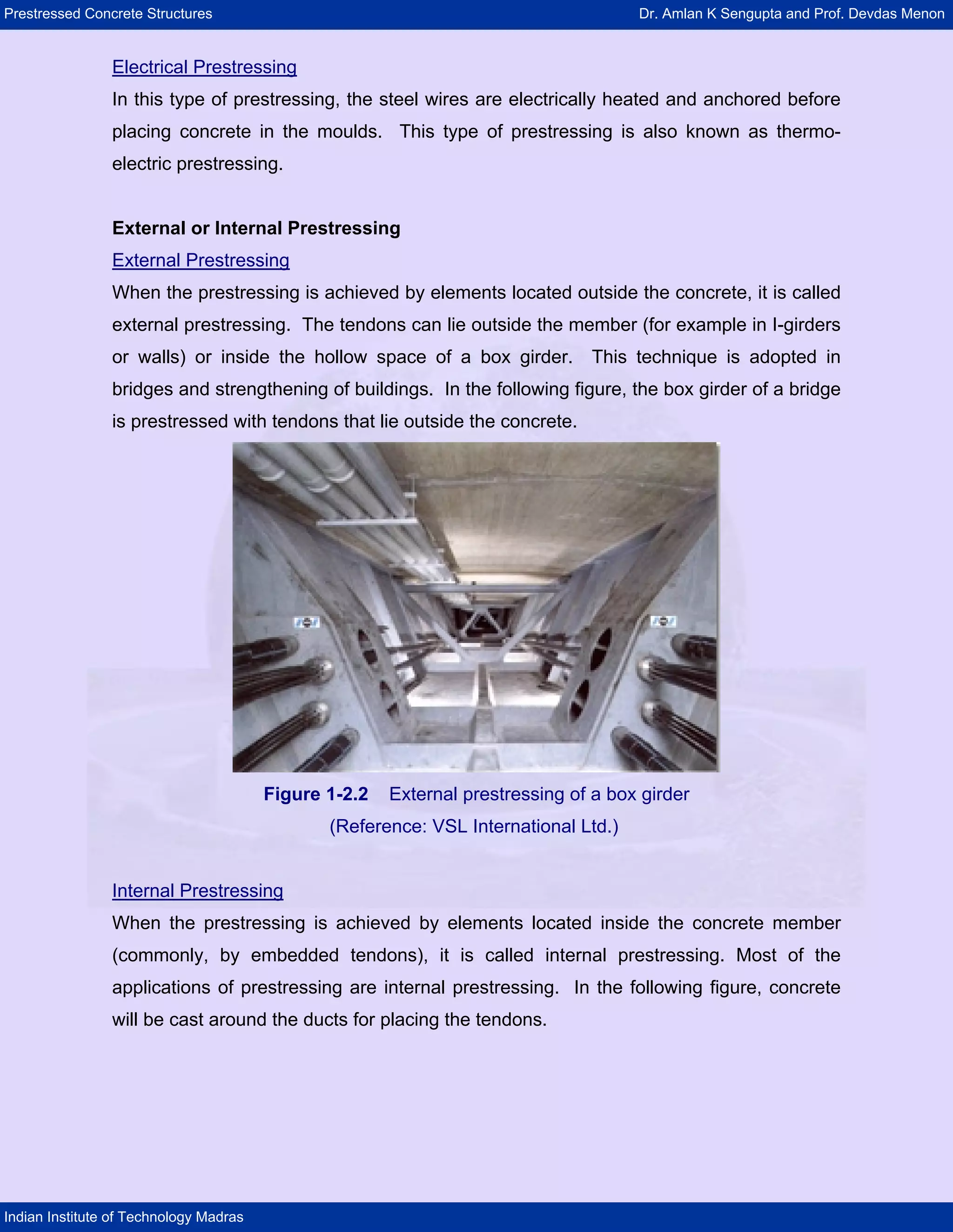 Advantages and types of prestressing | PDF