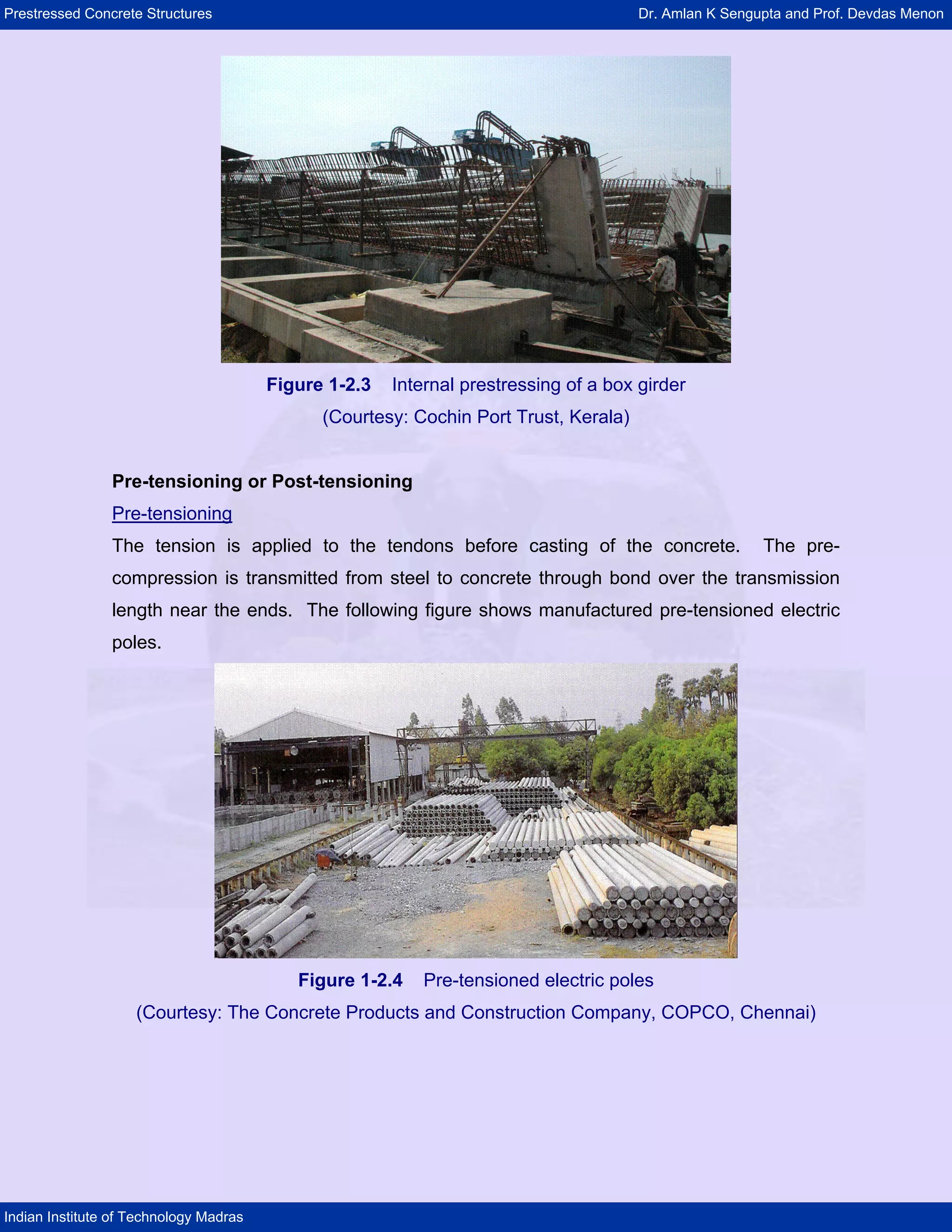 Advantages and types of prestressing | PDF