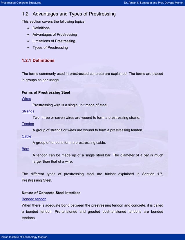 Advantages and types of prestressing | PDF | Civil Engineering Industry ...