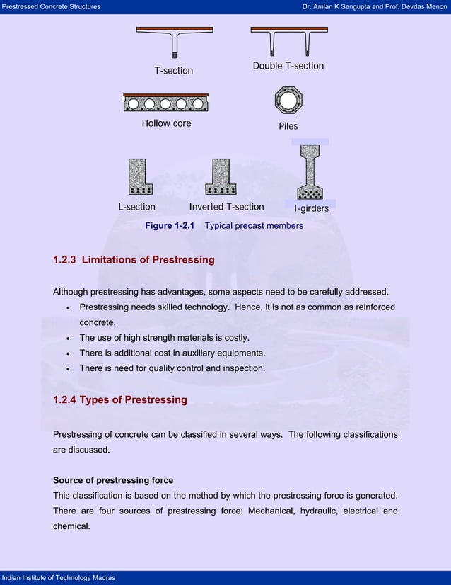 Advantages and types of prestressing | PDF | Civil Engineering Industry ...