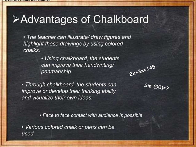 Advantages & disadvantages chalkboard,overhead projector. | PPTX ...