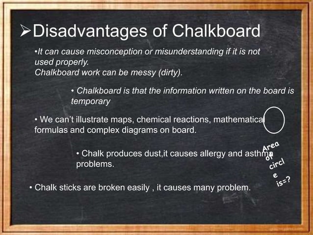 Advantages & disadvantages chalkboard,overhead projector. | PPTX ...
