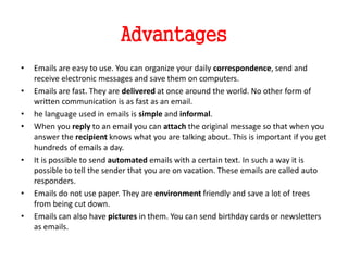 Advantages & Disadvantages of Email | PPTX