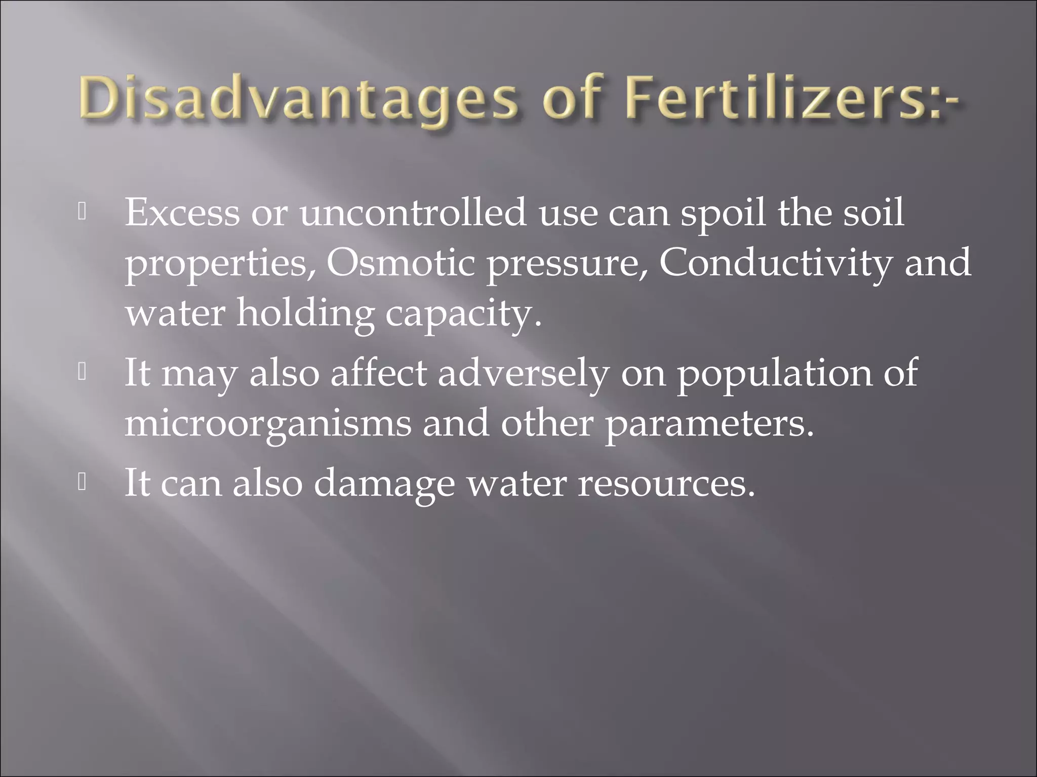 Advantages & disadvantages of fertilizers | PPT