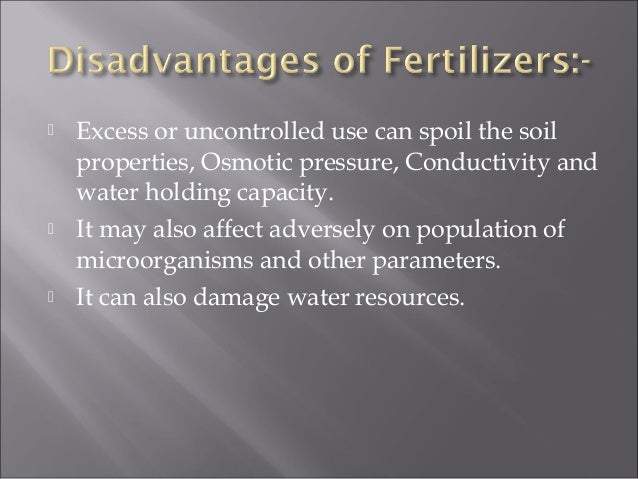 Advantages & disadvantages of fertilizers