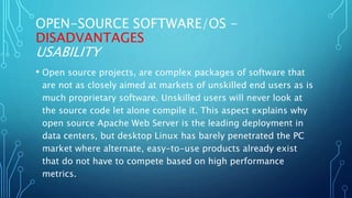 Advantages & Disadvantages (Open-Source vs. Proprietary Software) | PPTX