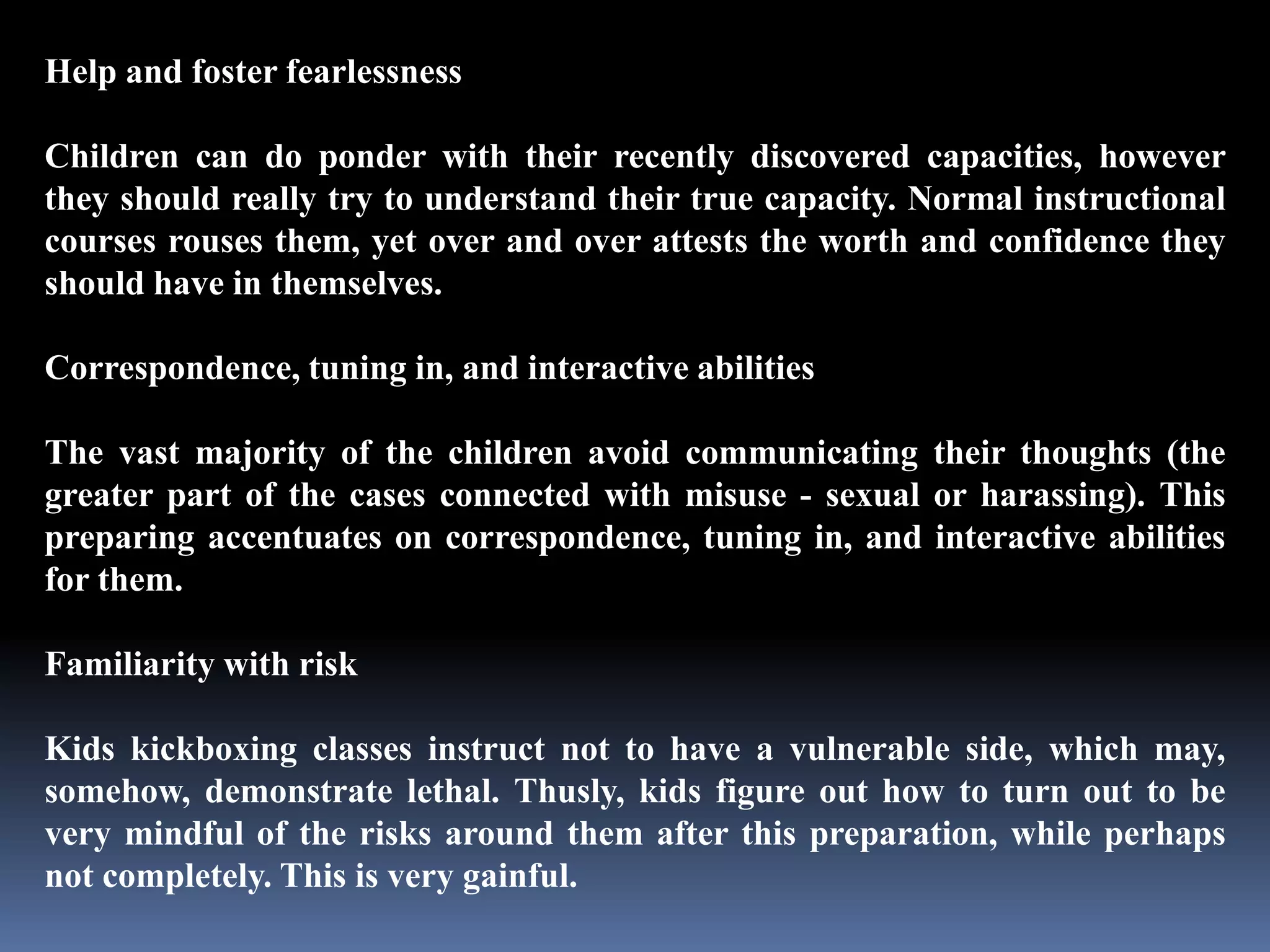 Advantages for Kids Learning Self Defense Skills.pptx