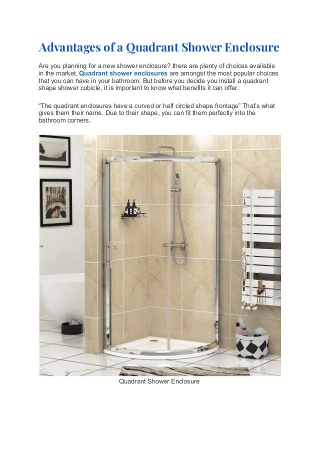 Advantages Of A Quadrant Shower Enclosure