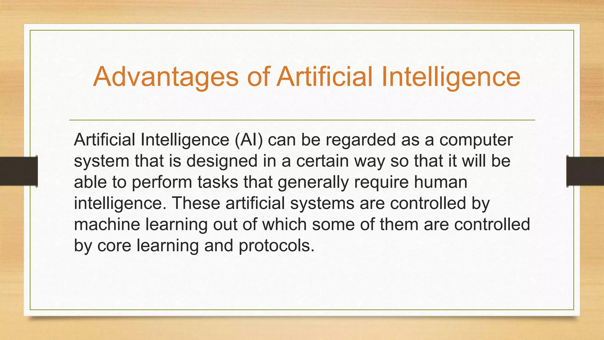 Advantages of Artificial Intelligence - Avantika University | PPTX ...