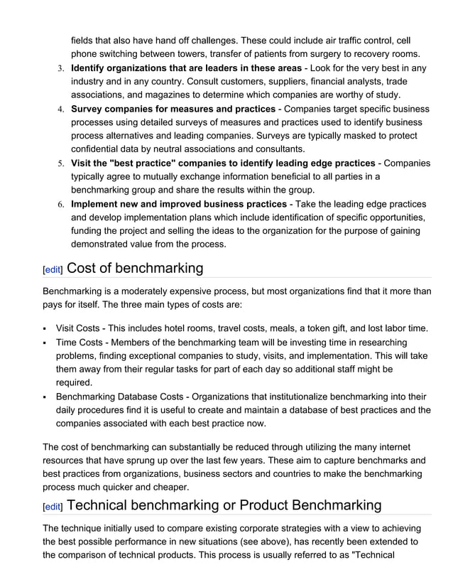 Advantages Of Benchmarking | DOC | Business Administration | Business