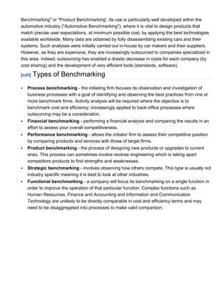 Advantages Of Benchmarking | DOC | Business Administration | Business
