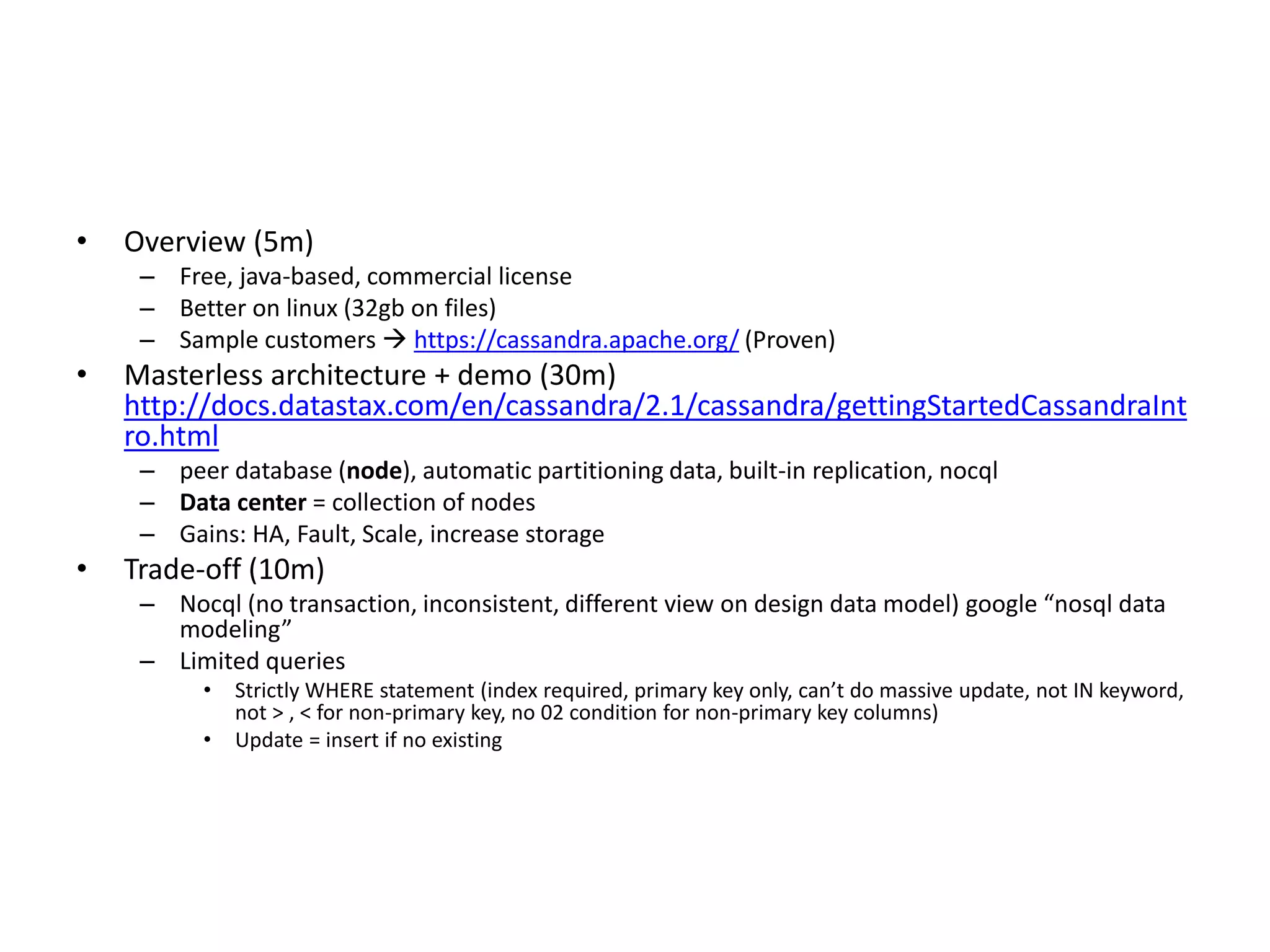 Advantages of Cassandra's masterless architecture | PPTX