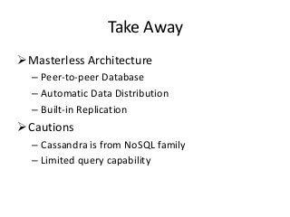 Advantages of Cassandra's masterless architecture | PPTX