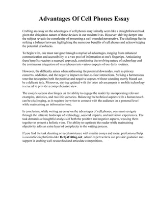 Advantages Of Cell Phones Essay.pdf
