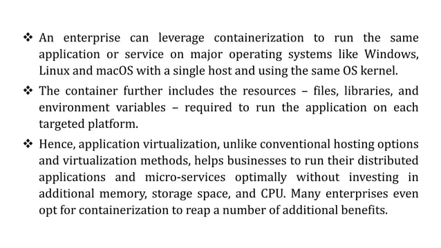 Advantages of containerization | PDF