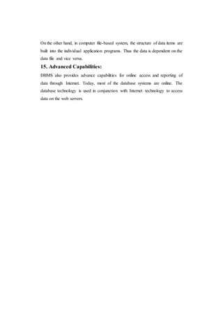 Advantages of database management system | DOCX