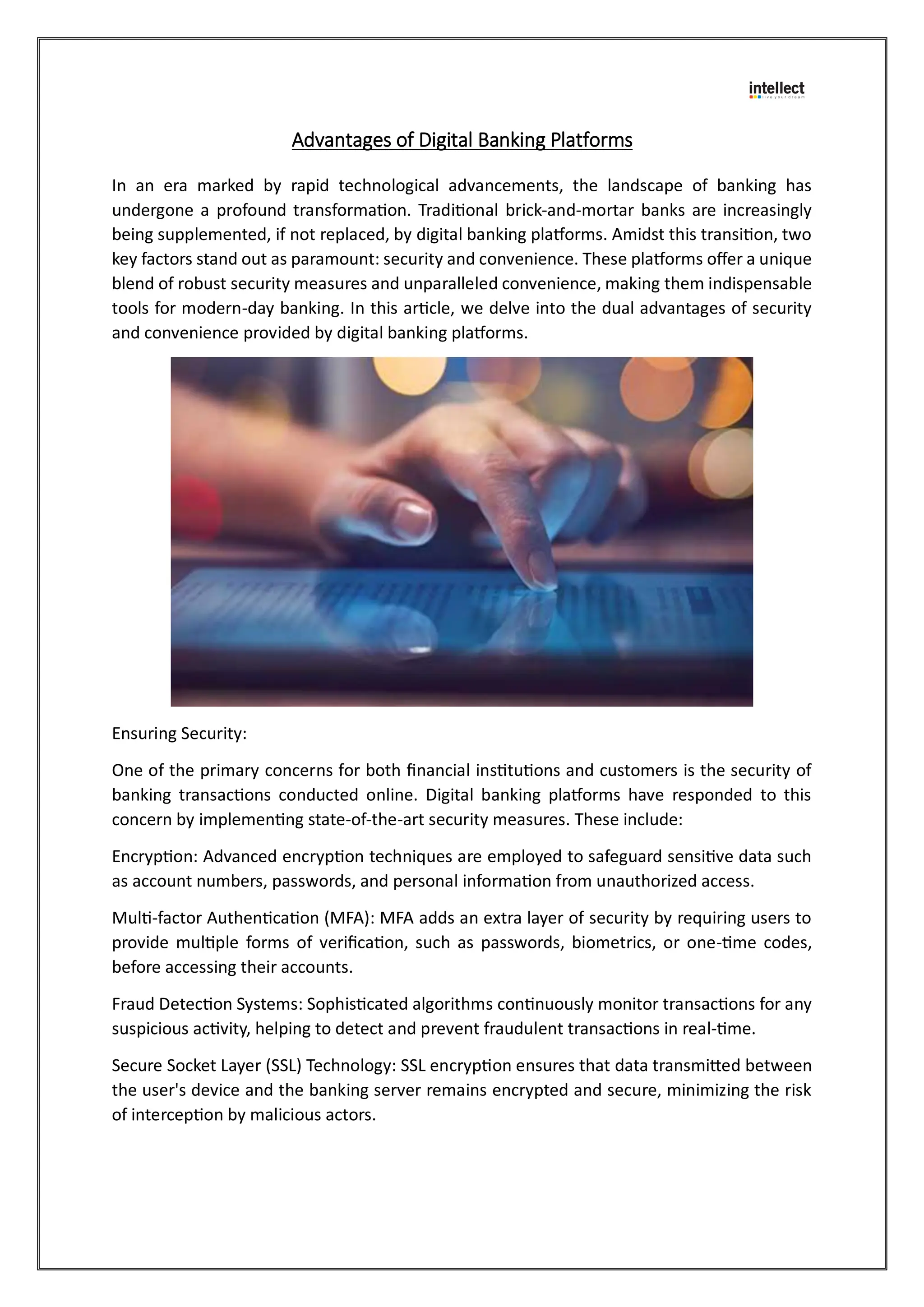 The Advantages of Digital Banking Platforms | PDF