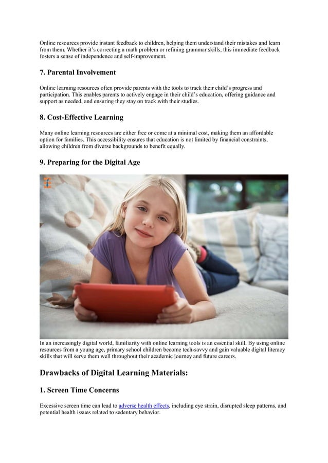 9 Best Advantages of Digital Learning Materials for Primary School ...
