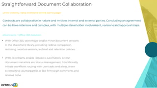 Advantages of econtract +office 365 integrated contract management | PPTX