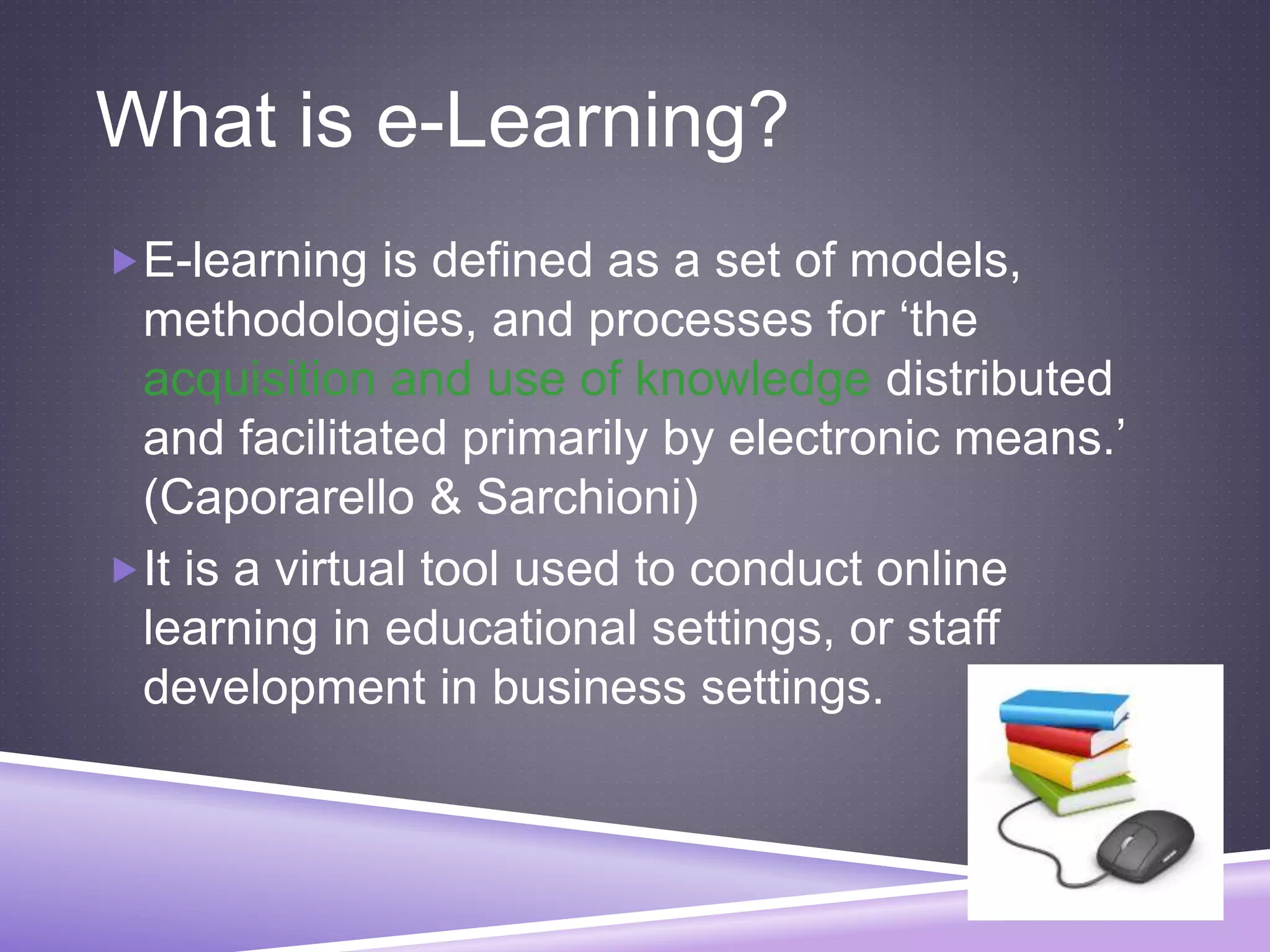 Advantages of elearning summary | PPTX