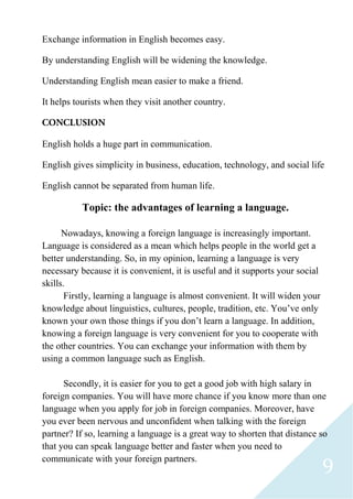 Advantages of english | PDF