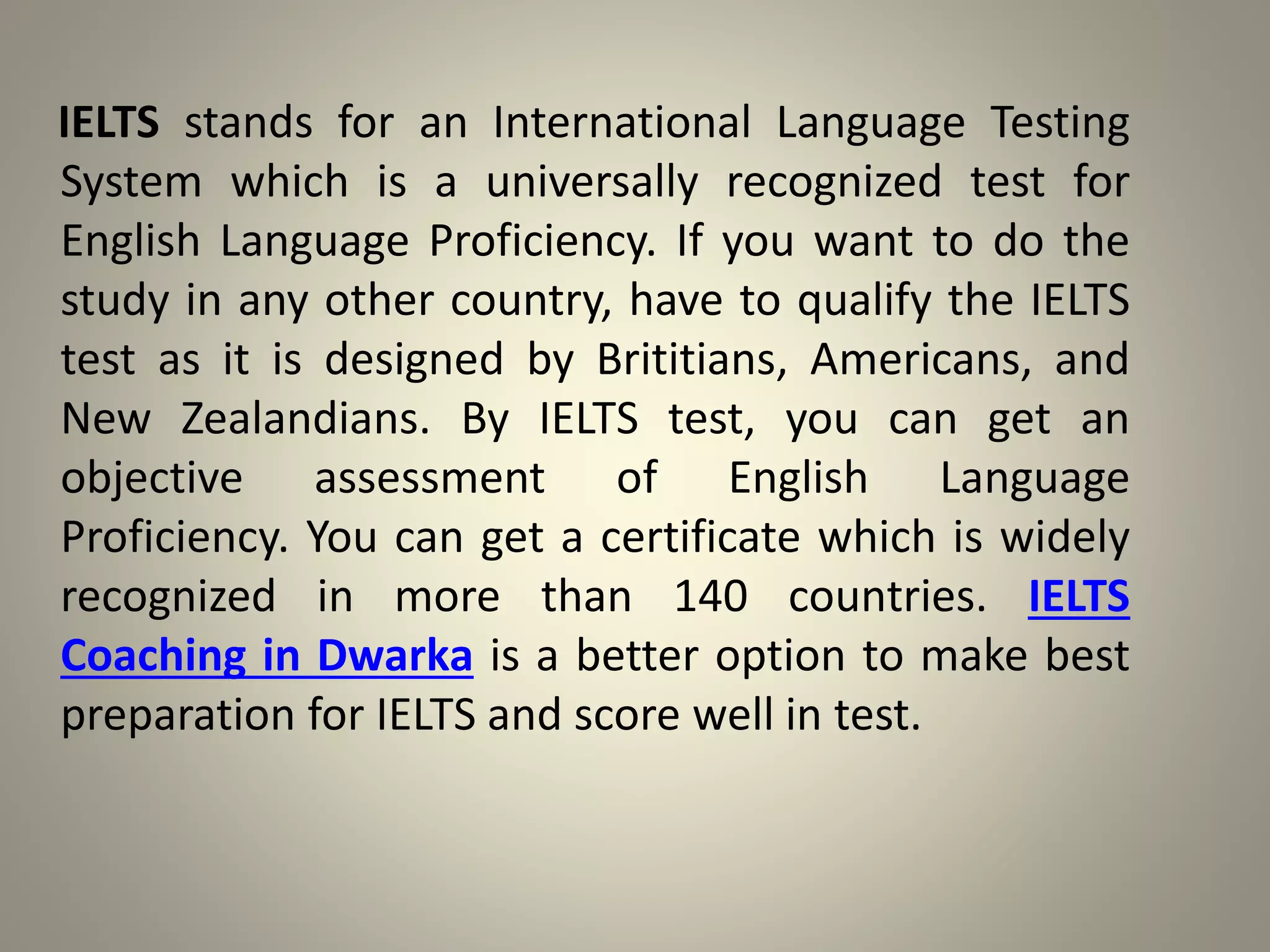 Advantages of ielts for study | PPTX