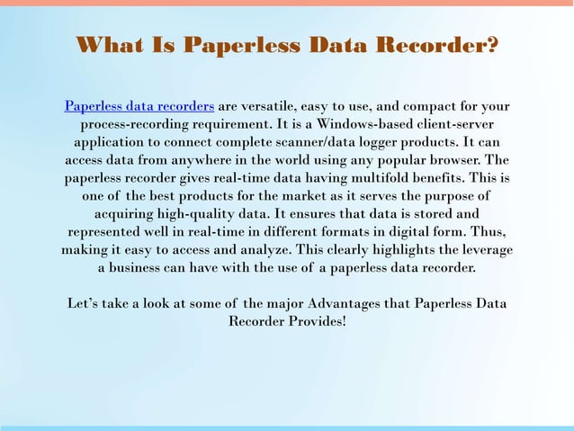 Advantages Of Implementing Paperless Technology For Data Recording.pptx