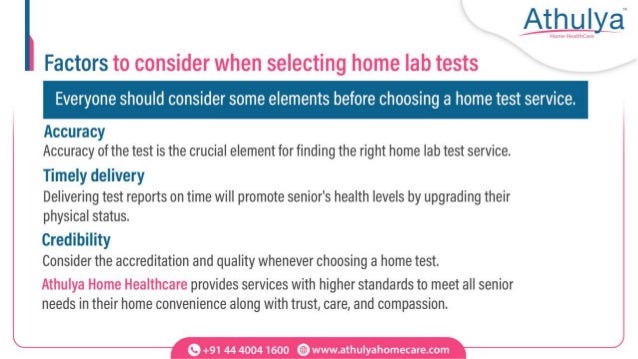 Advantages of lab tests at home for seniors | Athulya Tru Lab Test ...