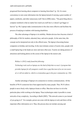 Advantages of laptops argumentative essay sample | PDF