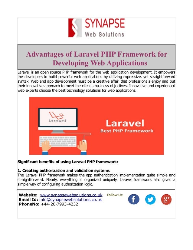 Advantages Of Laravel Php Framework For Developing Web Applications
