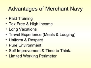 Advantages of merchant navy | PPT