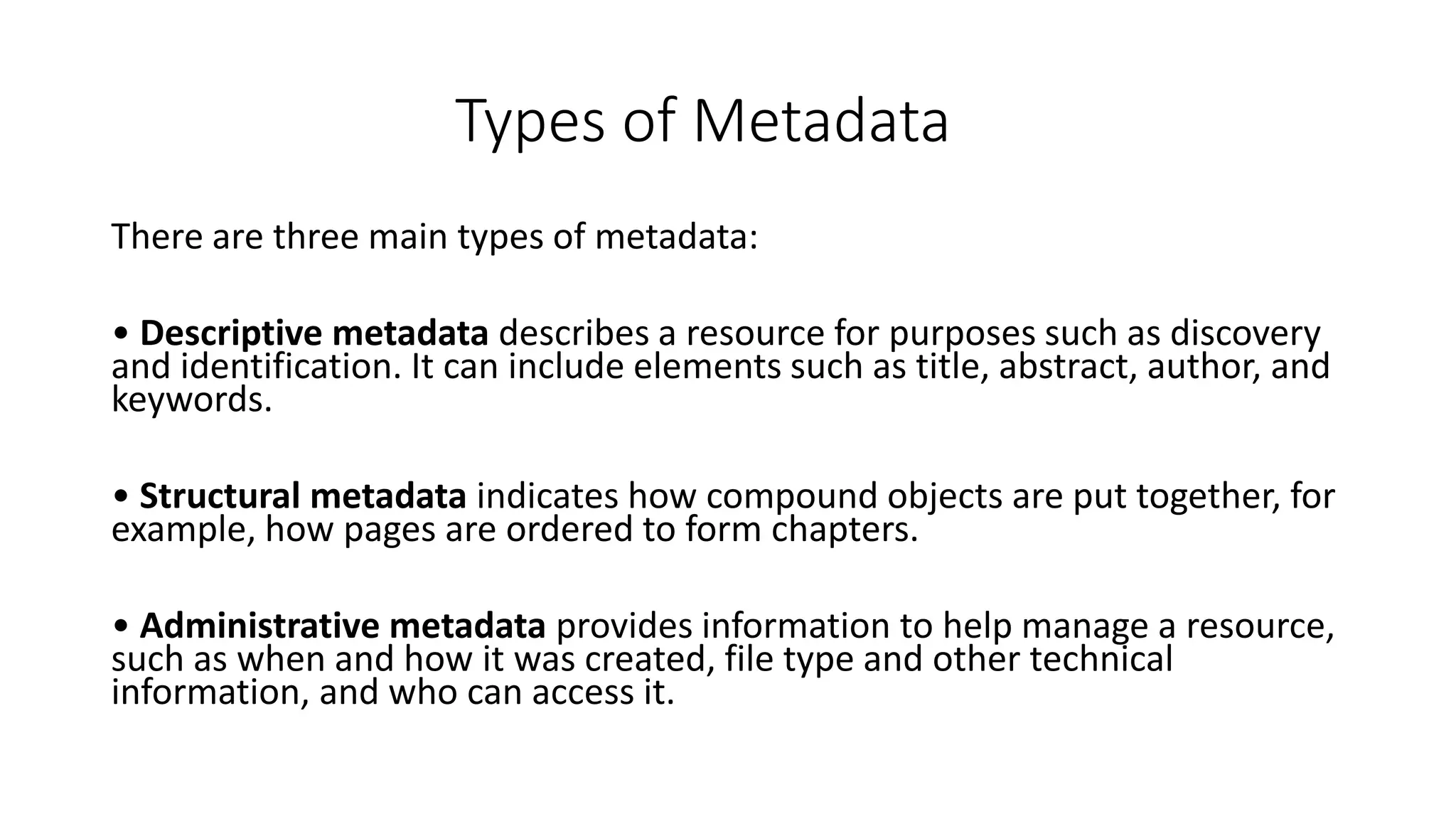 Advantages of metadata | PPTX