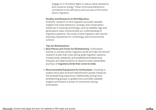 Advantages Of Migration In Birds | Migration | PDF