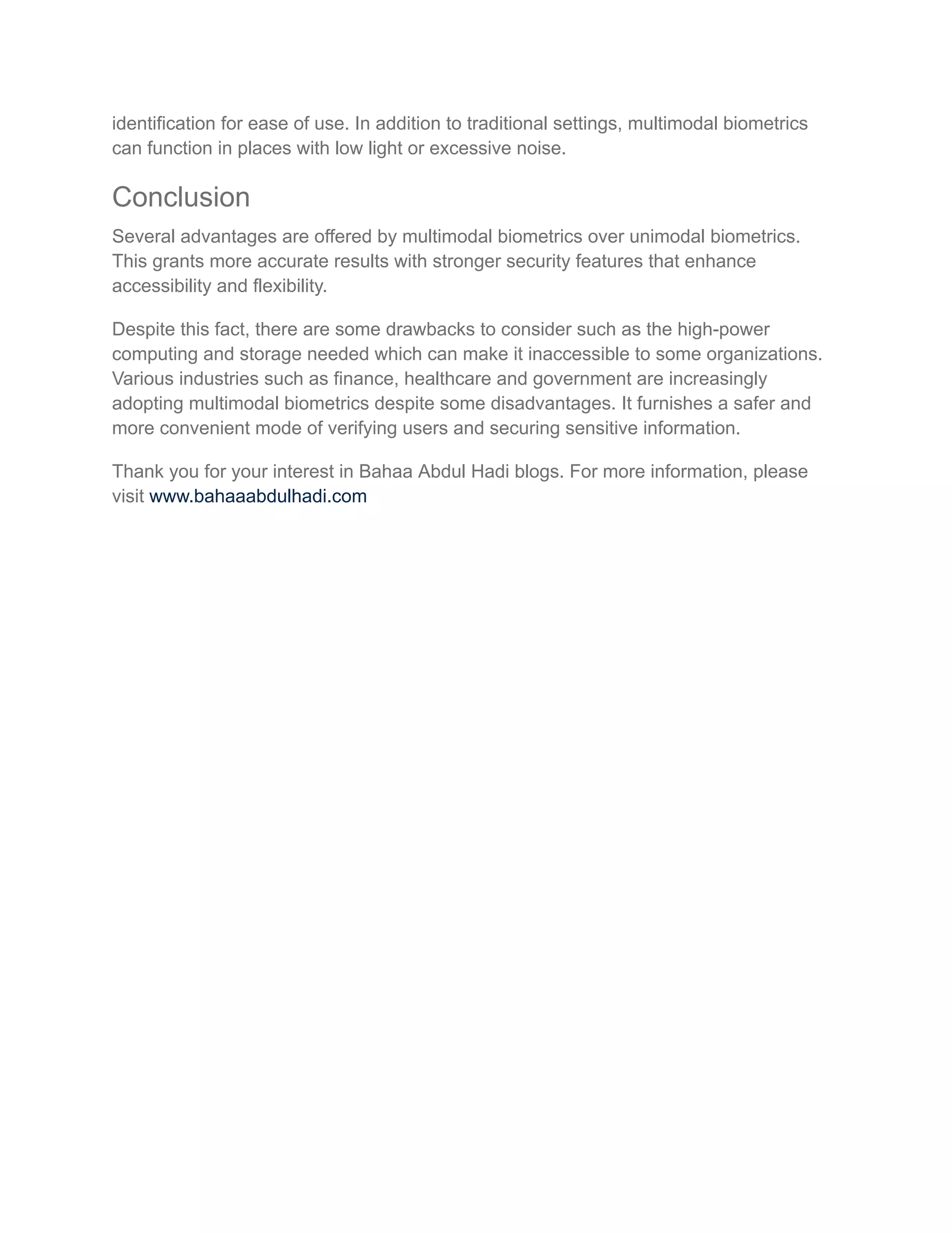Advantages Of Multimodal Biometrics Pdf