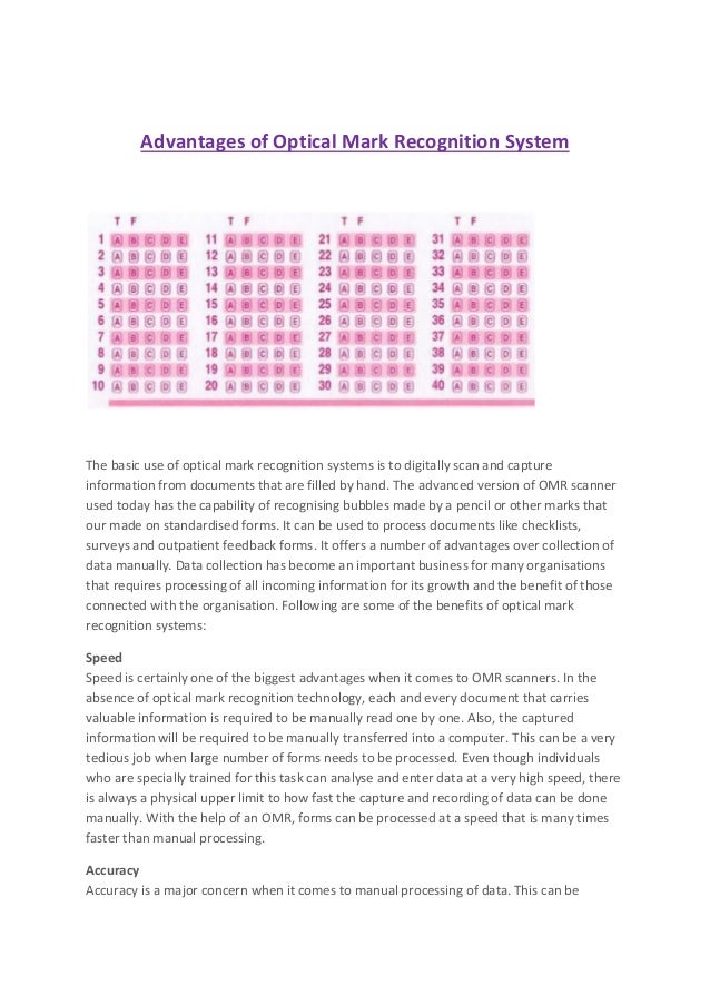 Advantages Of Optical Mark Recognition System Www murraydata co uk advantages-of-optical-mark-recognition-system-www-murraydata-co-uk