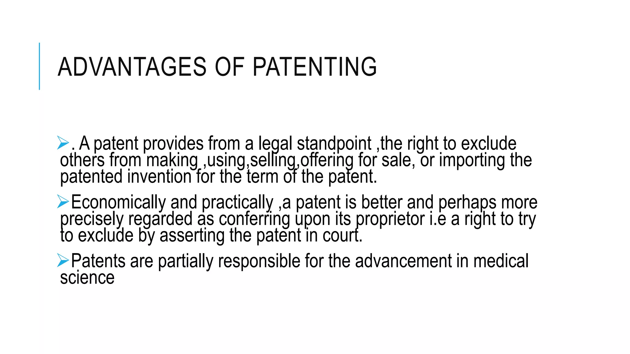 Advantages of patenting | PPTX
